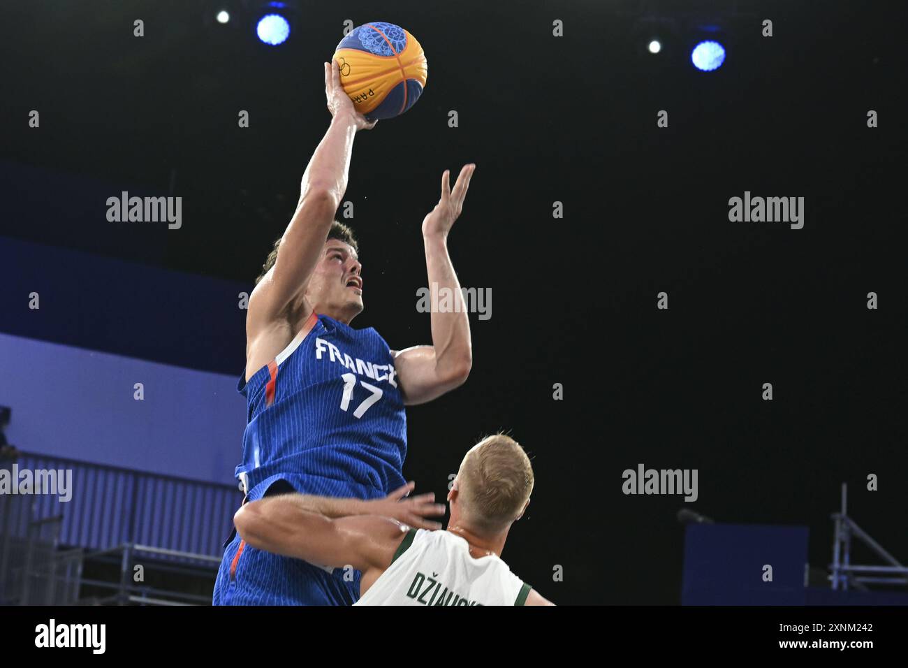 Jules Rambaut (FRA), 3x3 Basketball, Men's Pool Round between Lithuania ...