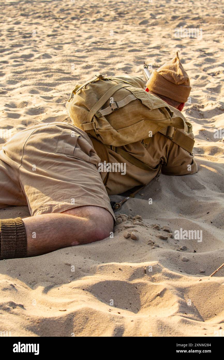 Historical reenactment. British soldier during the Second World War ...