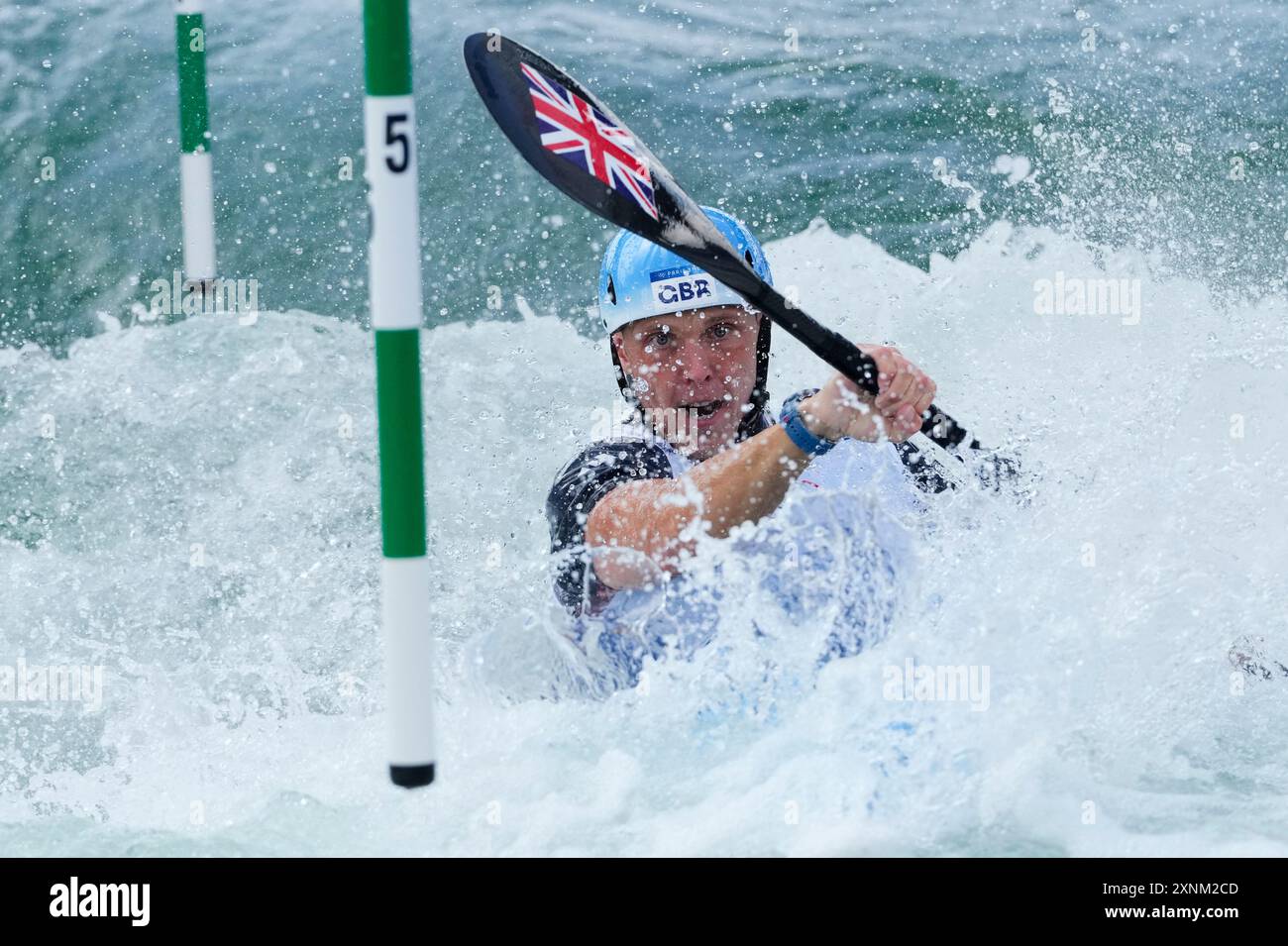 Joseph Clarke of Britain competes in the men's kayak single finals at ...