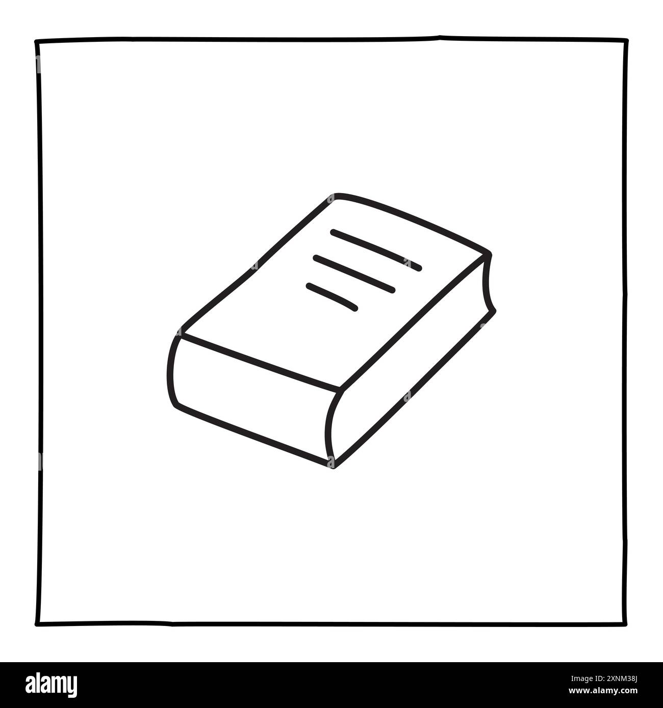 Doodle book icon freehand drawn with thin line in minimalistic style ...