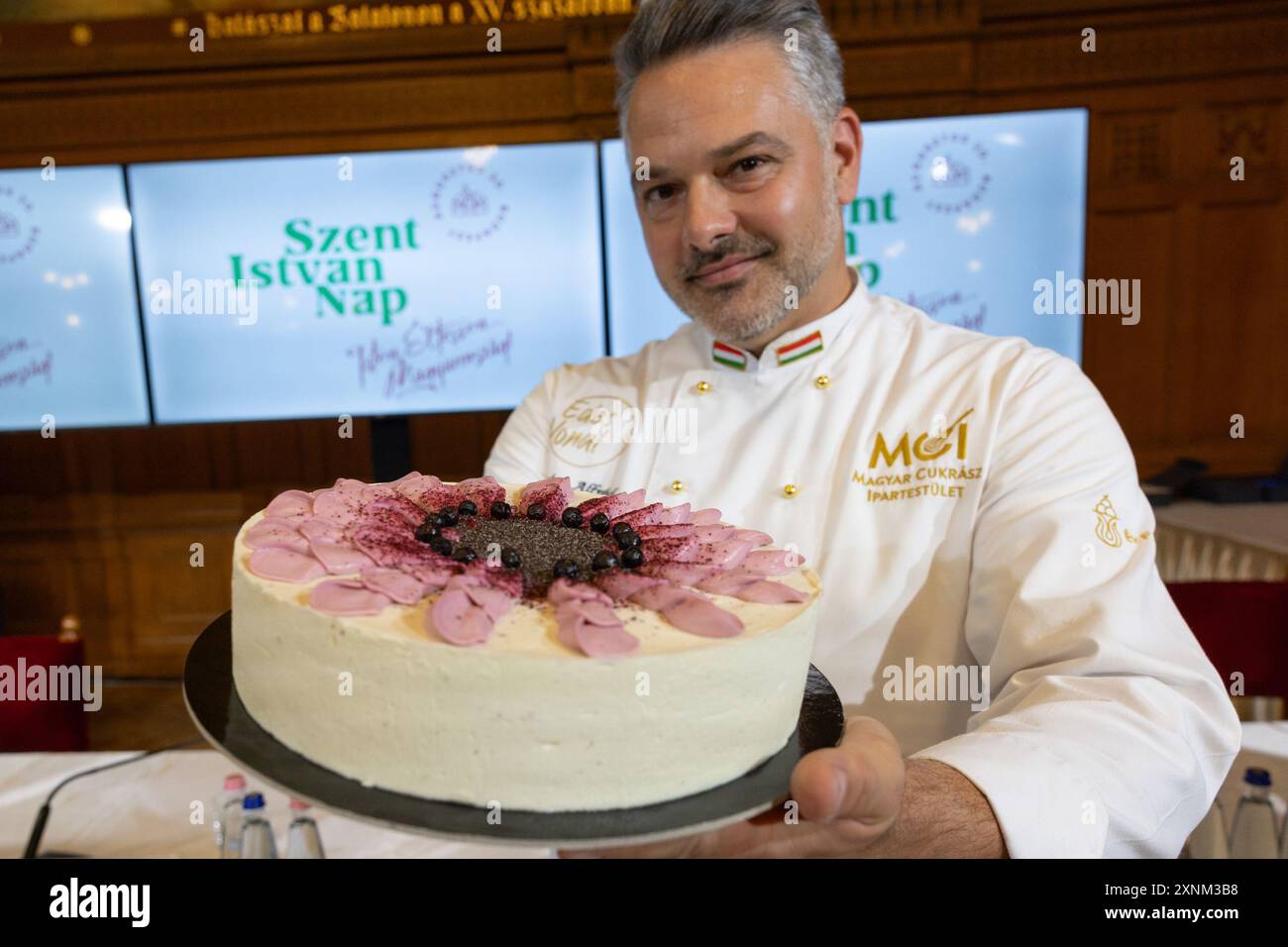 Budapest, Budapest. 1st Aug, 2024. Confectioner Alfred Kovacs displays ...