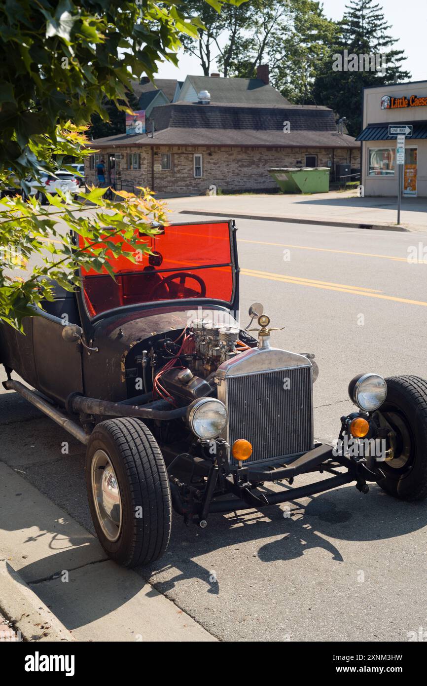 A hot rod parked on a street in Harbor Beach Michigan USA Stock Photo ...
