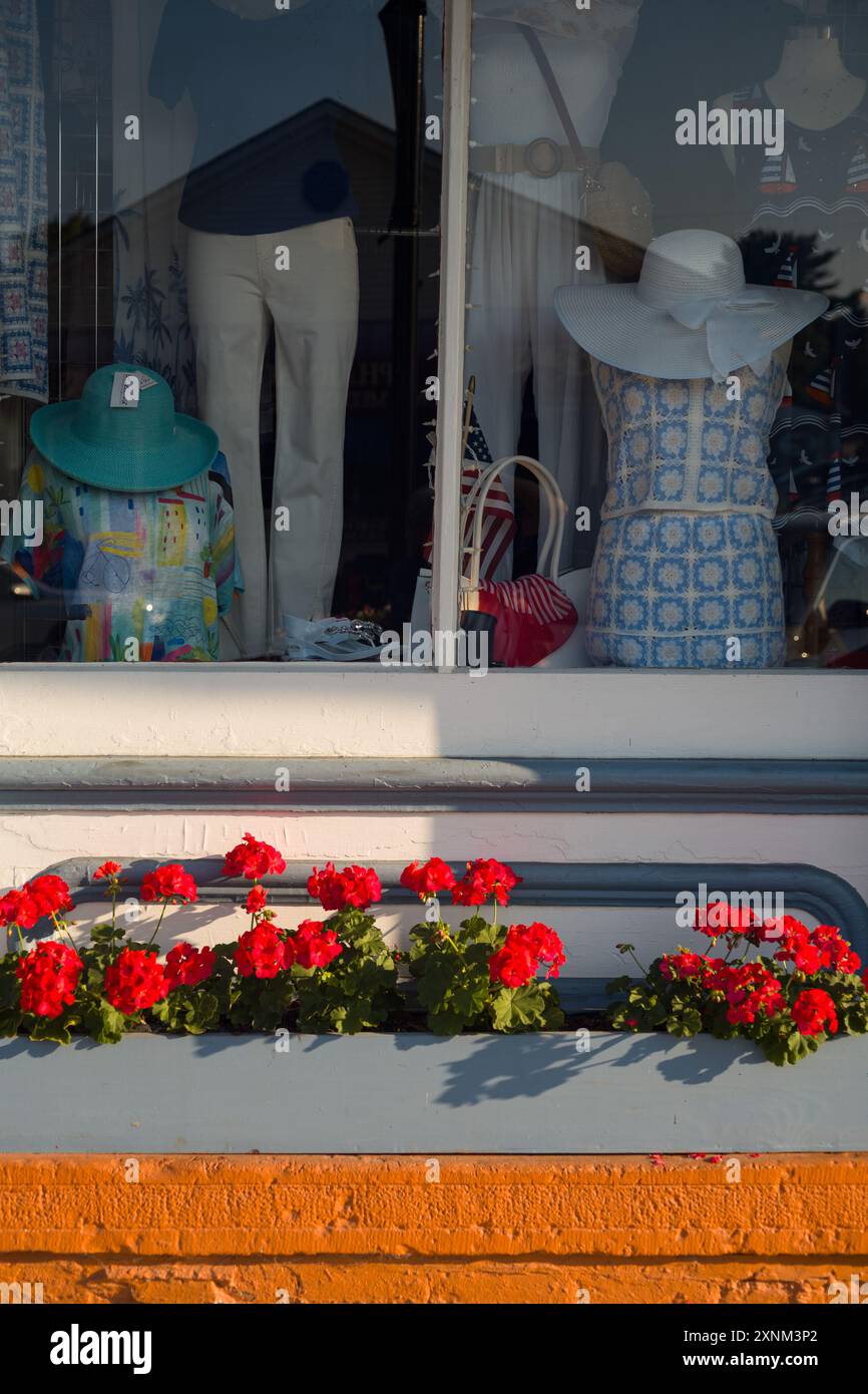 A clothing store window display in Lexington Michigan USA Stock Photo ...