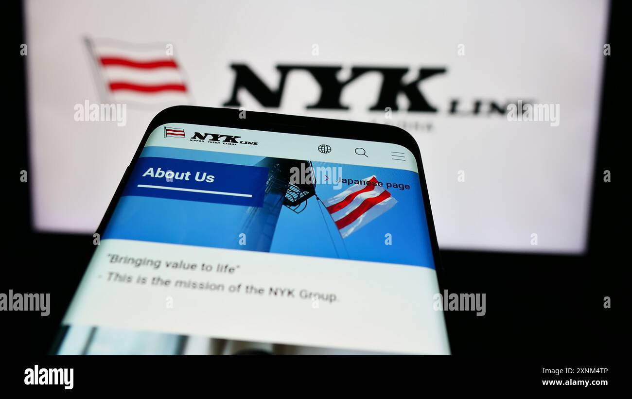 Smartphone with website of company Nippon Yusen Kabushiki Kaisha (NYK ...