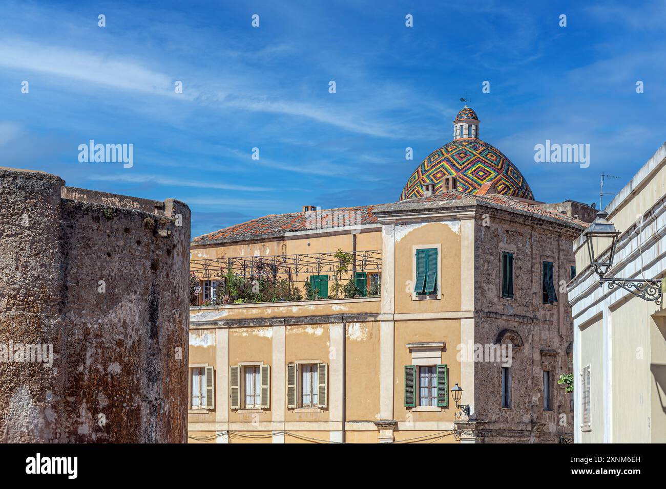The colorful dome of Saint Michael's Church (Chiesa di San Michele ...
