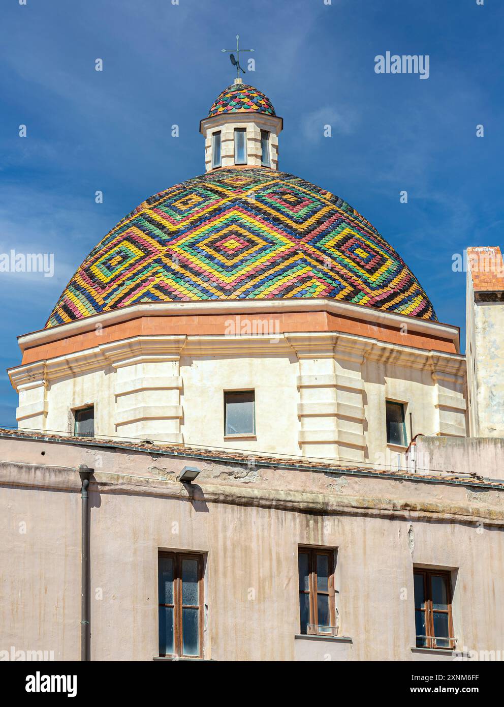 The colorful dome of Saint Michael's Church (Chiesa di San Michele ...