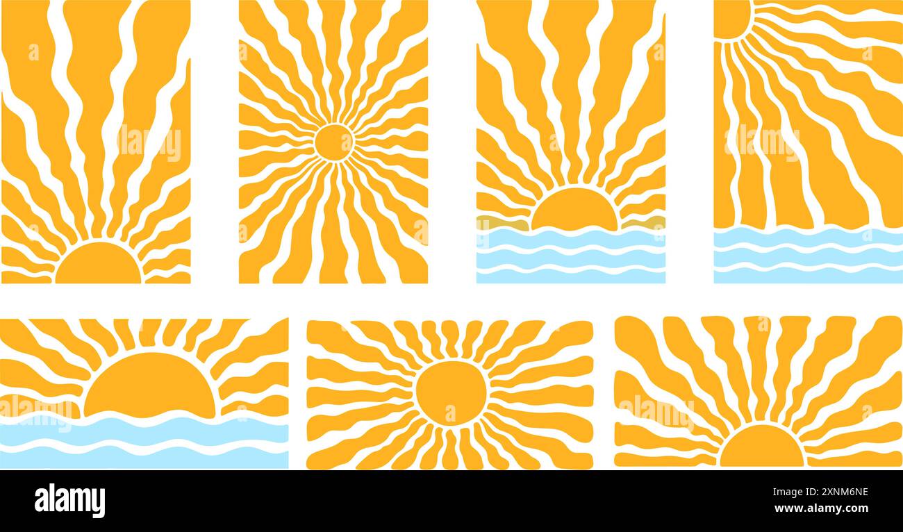 Groovy retro abstract sun backgrounds Stock Vector Image & Art - Alamy