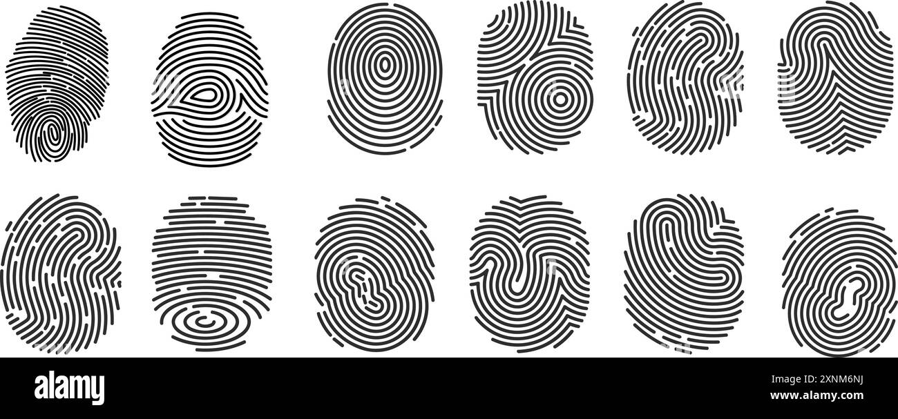 Police electronic scanner of thumb print for crime data isolated on ...