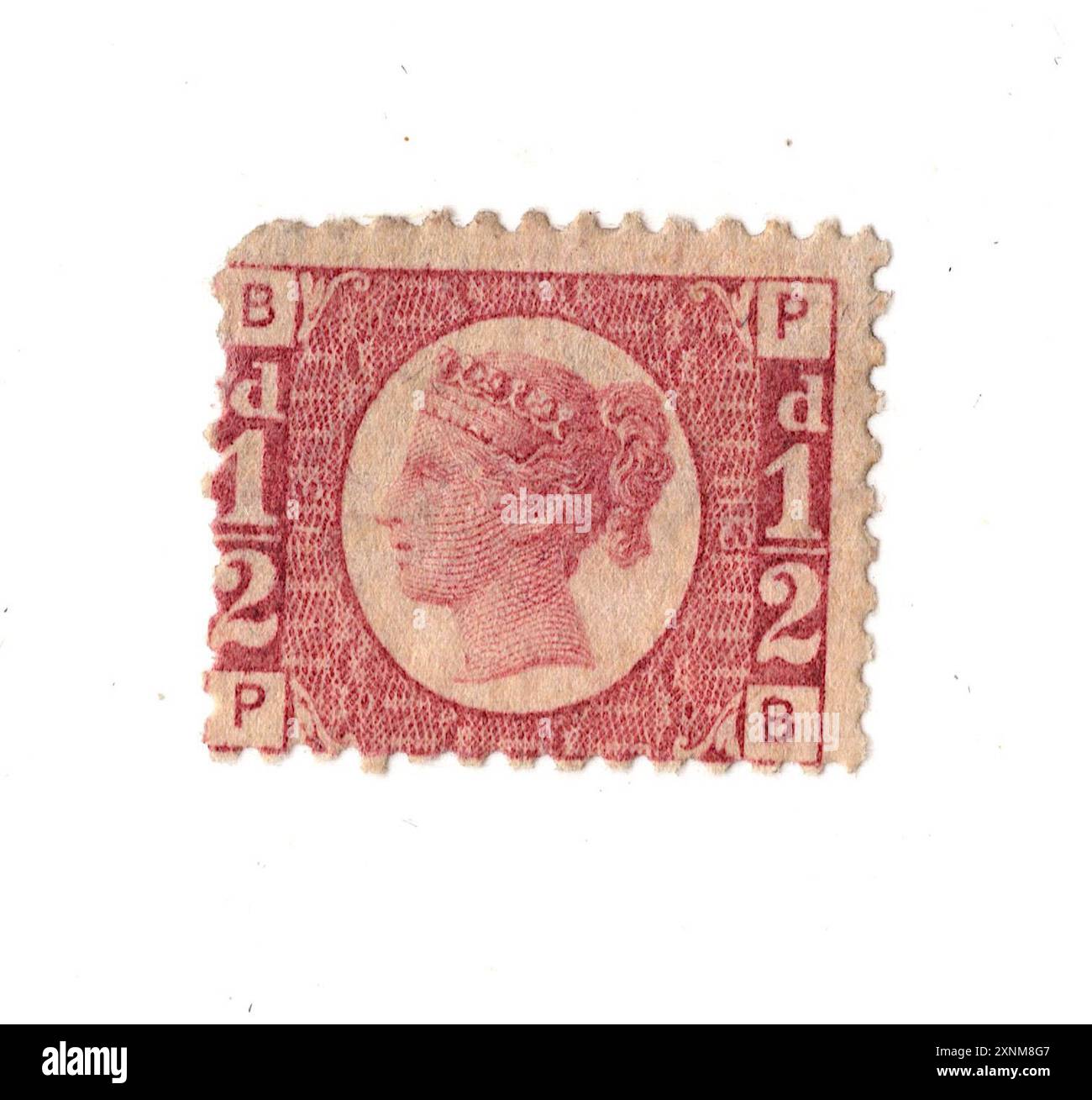 A vintage Queen Victoria half penny postage stamp from Great Britain on ...