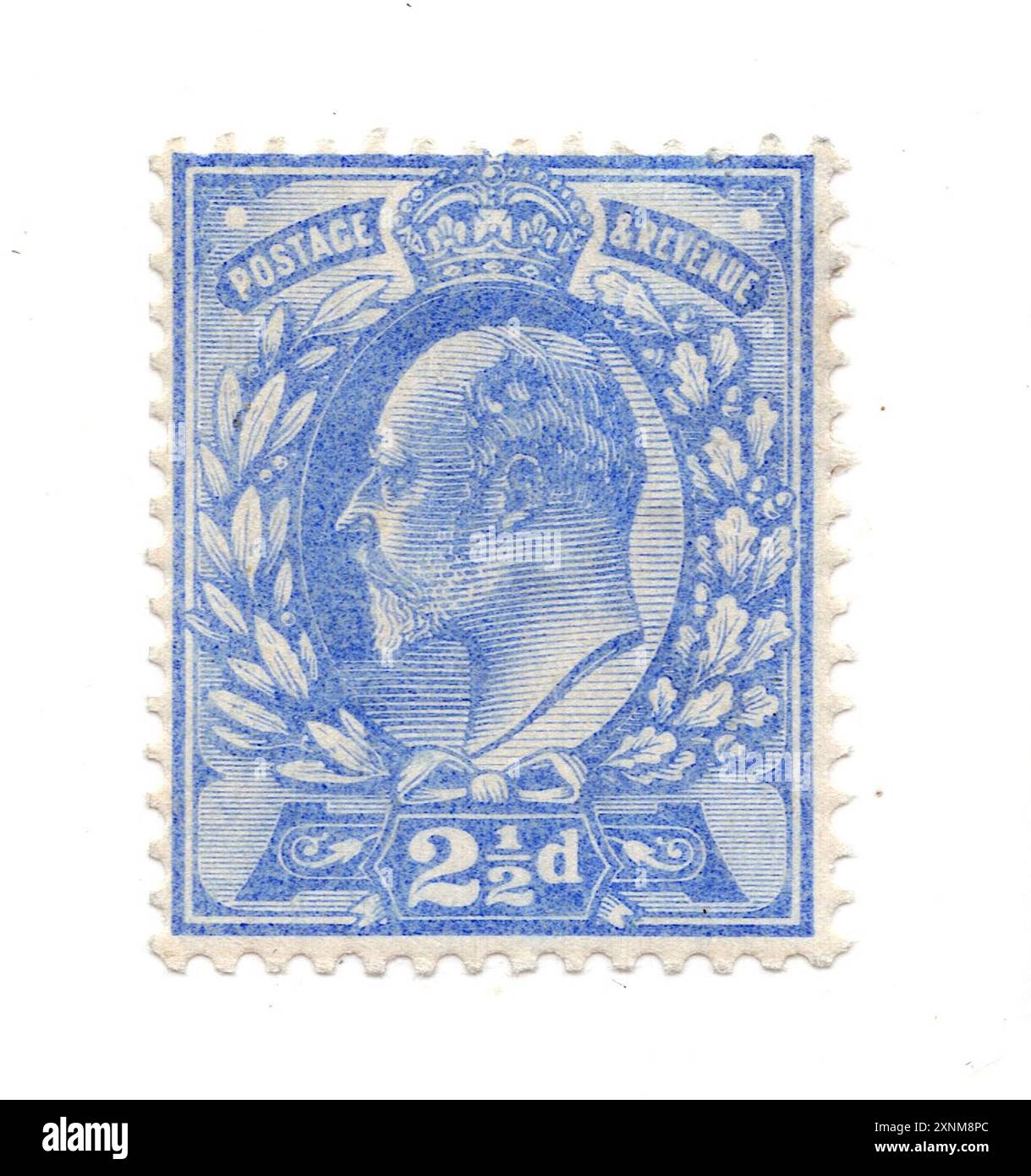 A vintage King Edward VII two and a half pence postage stamp from Great ...