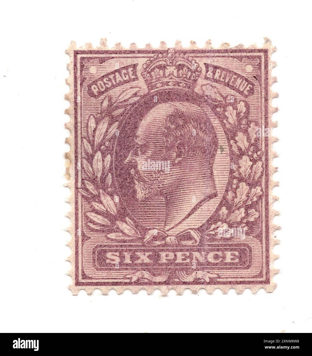 A vintage King Edward VII six pence postage stamp from Great Britain on ...