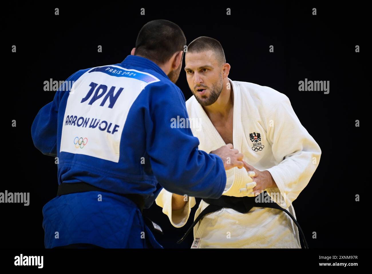 Aaron Fara ( AUT ) vs Aaron Wolf ( JPN ), Judo, Men -100 kg Elimination ...