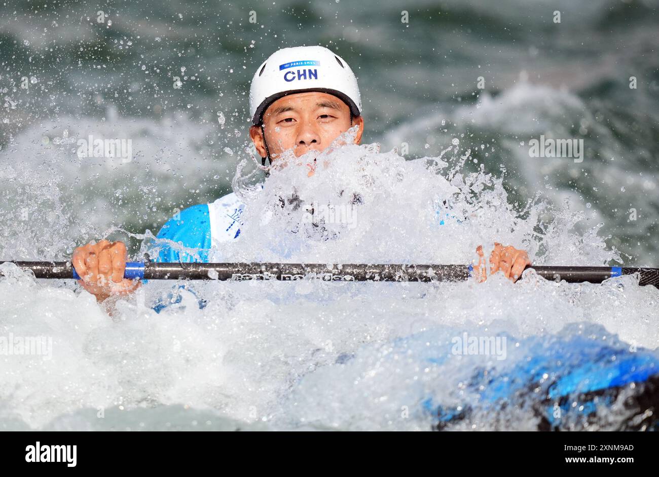 China's Xin Quan during the Men's Kayak Single Final at the Vaires-sur ...