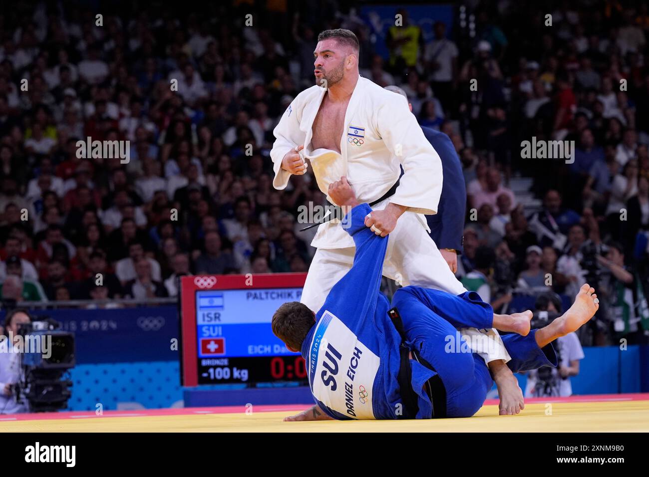 Israel's Peter Paltchik celebrates after defeating Switzerland's Daniel ...