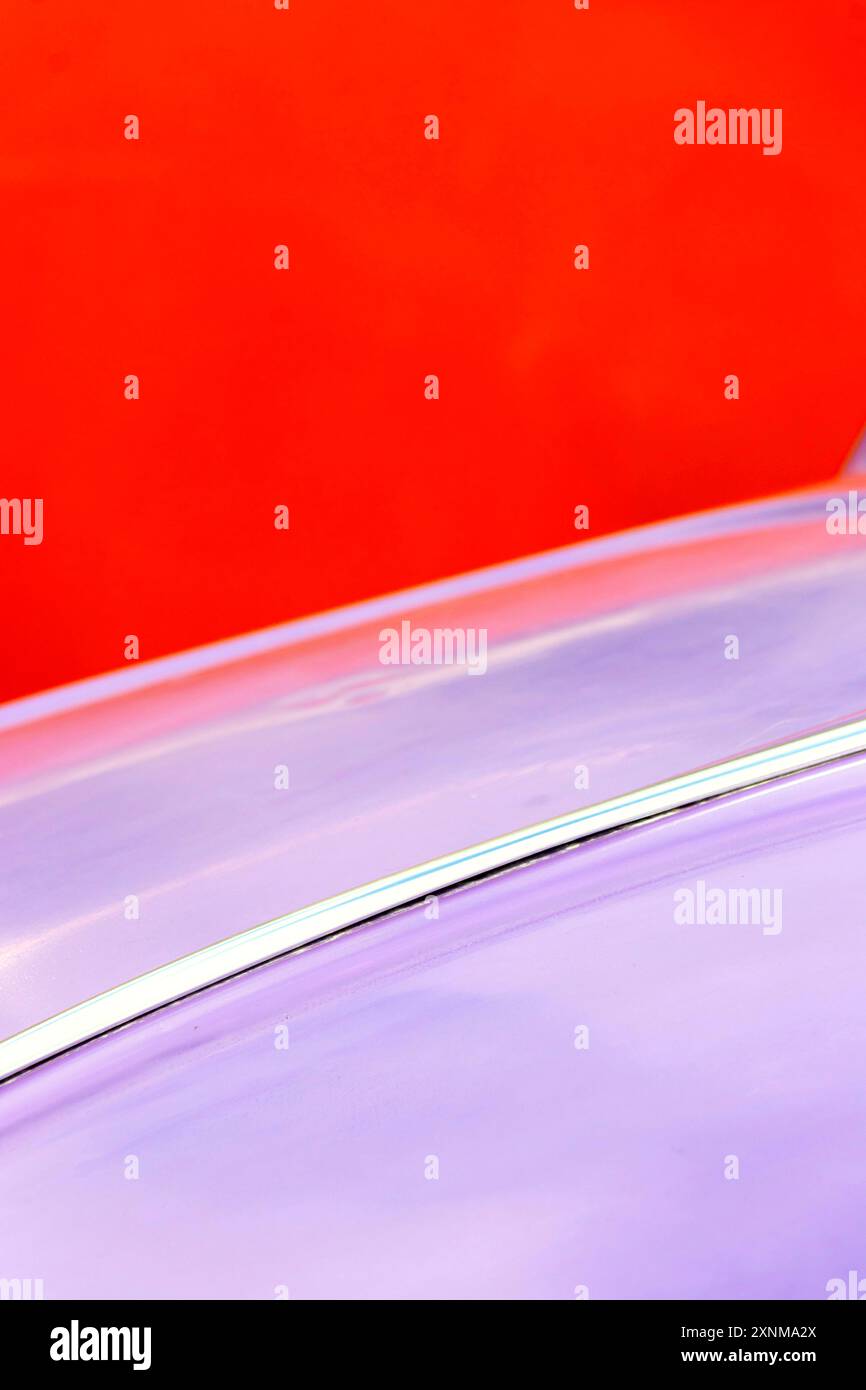 abstract close up of lilac classic vintage volkswagen VW bonnet or hood ...