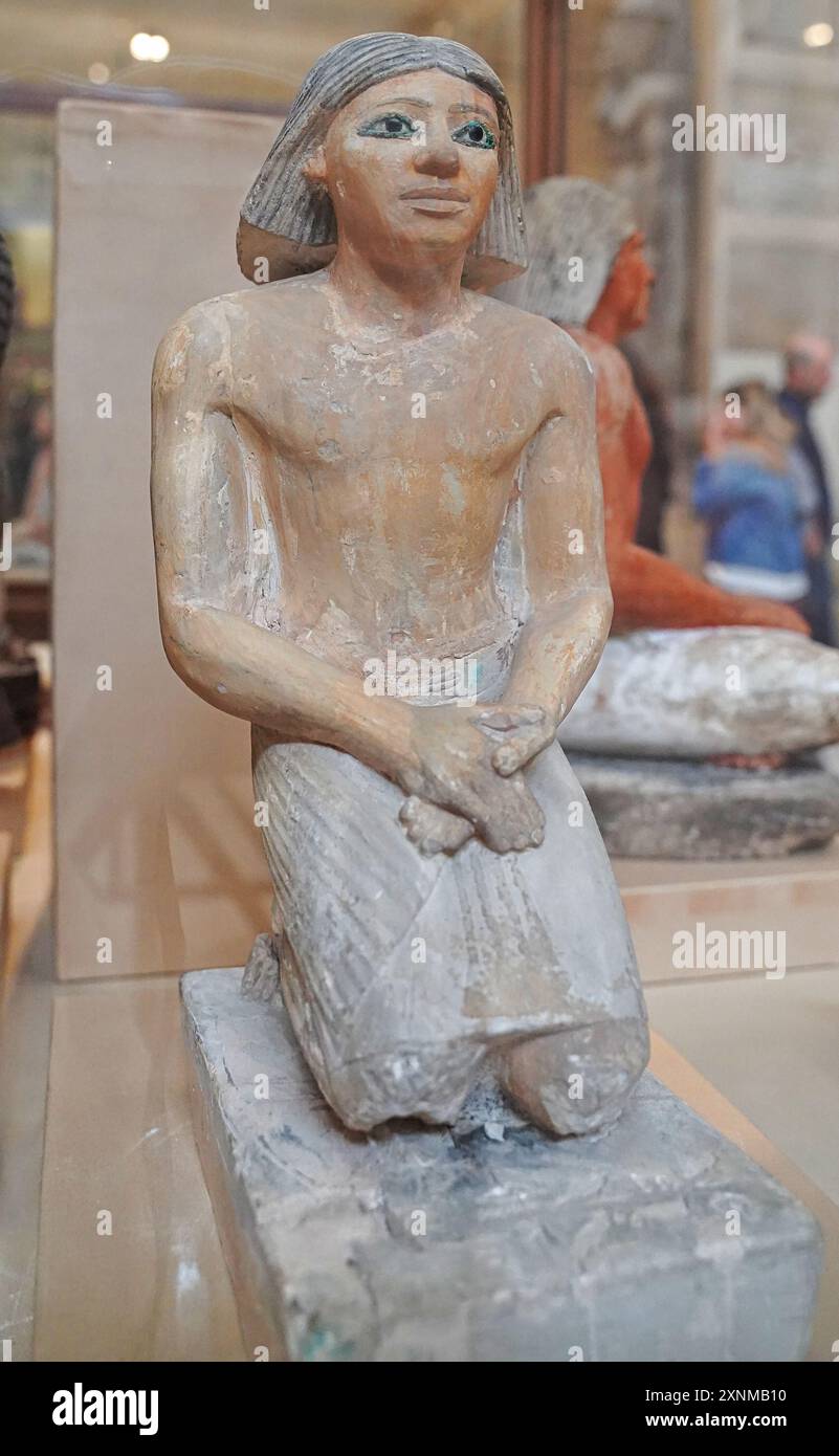 Cairo,Egypt,December 31,2019-Famous Seated scribe statue known as a ...