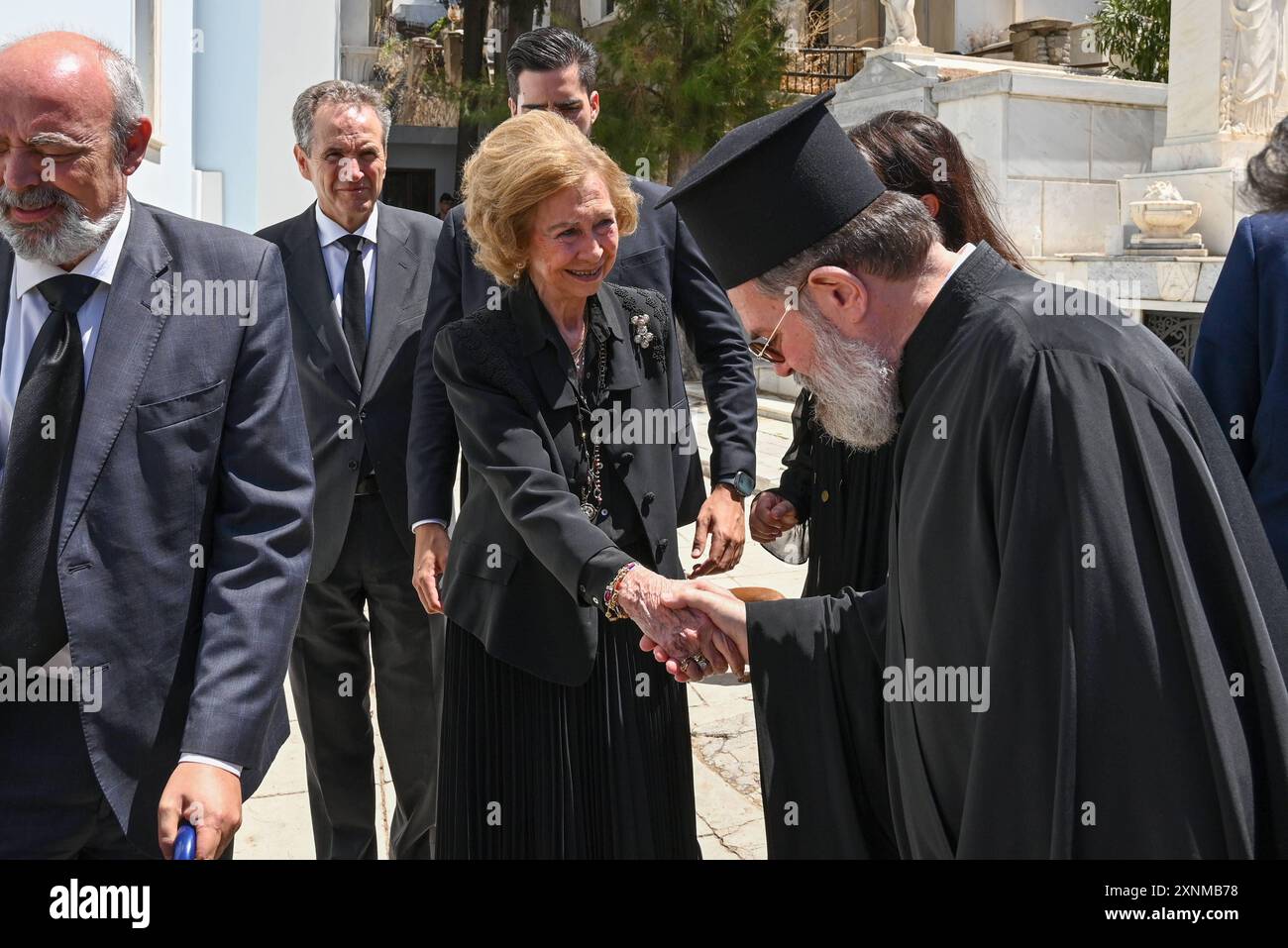 Funeral of Prince Michael of Greece Former Queen Sofia of Spain greets ...