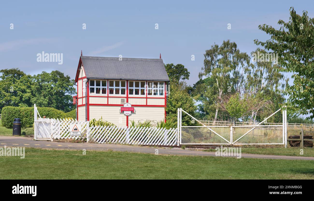 Former track control box of the railway around Wicksteed leisure park ...