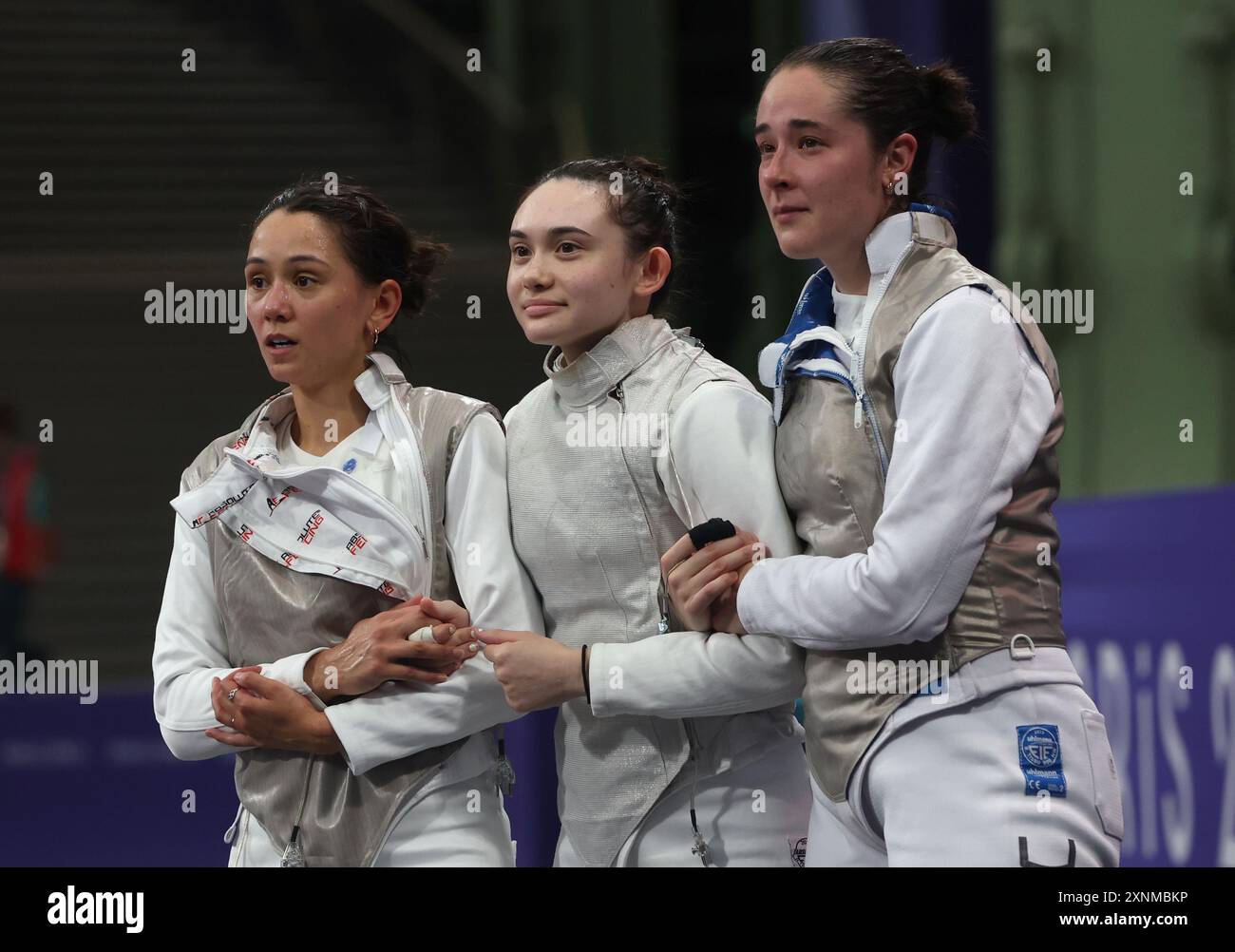 Paris, France. 01st Aug, 2024. Members of the US female team, from L to ...