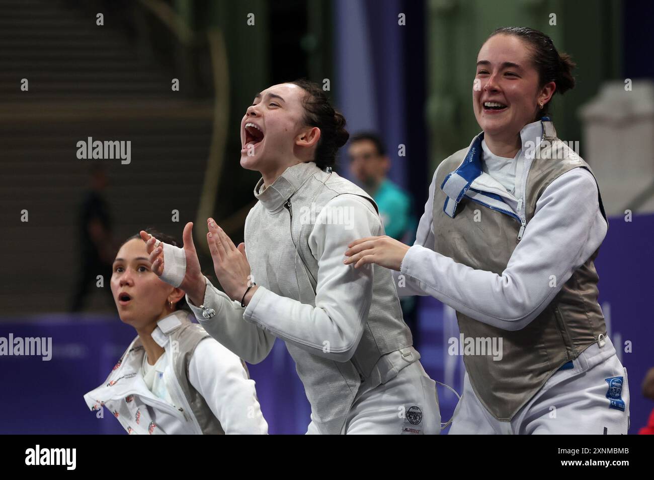 Paris, France. 01st Aug, 2024. Members of the US female team, from L to ...