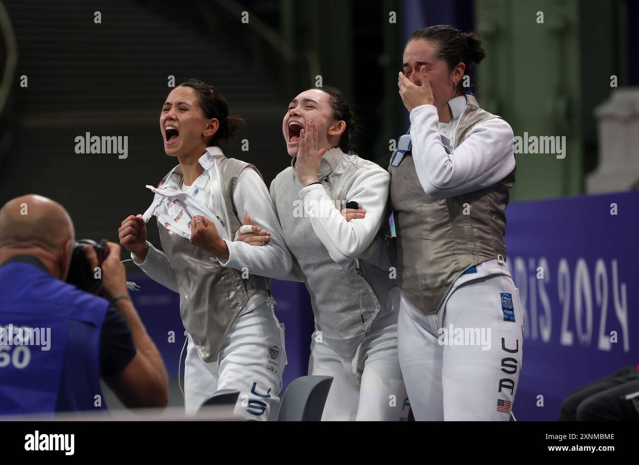 Paris, France. 01st Aug, 2024. Members of the US female team, from L to ...