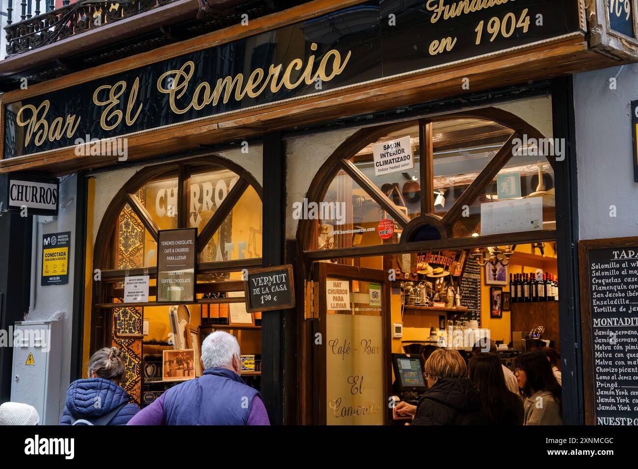 Seville, Spain. February 7, 2024 - Bar el comercio, a traditional ...