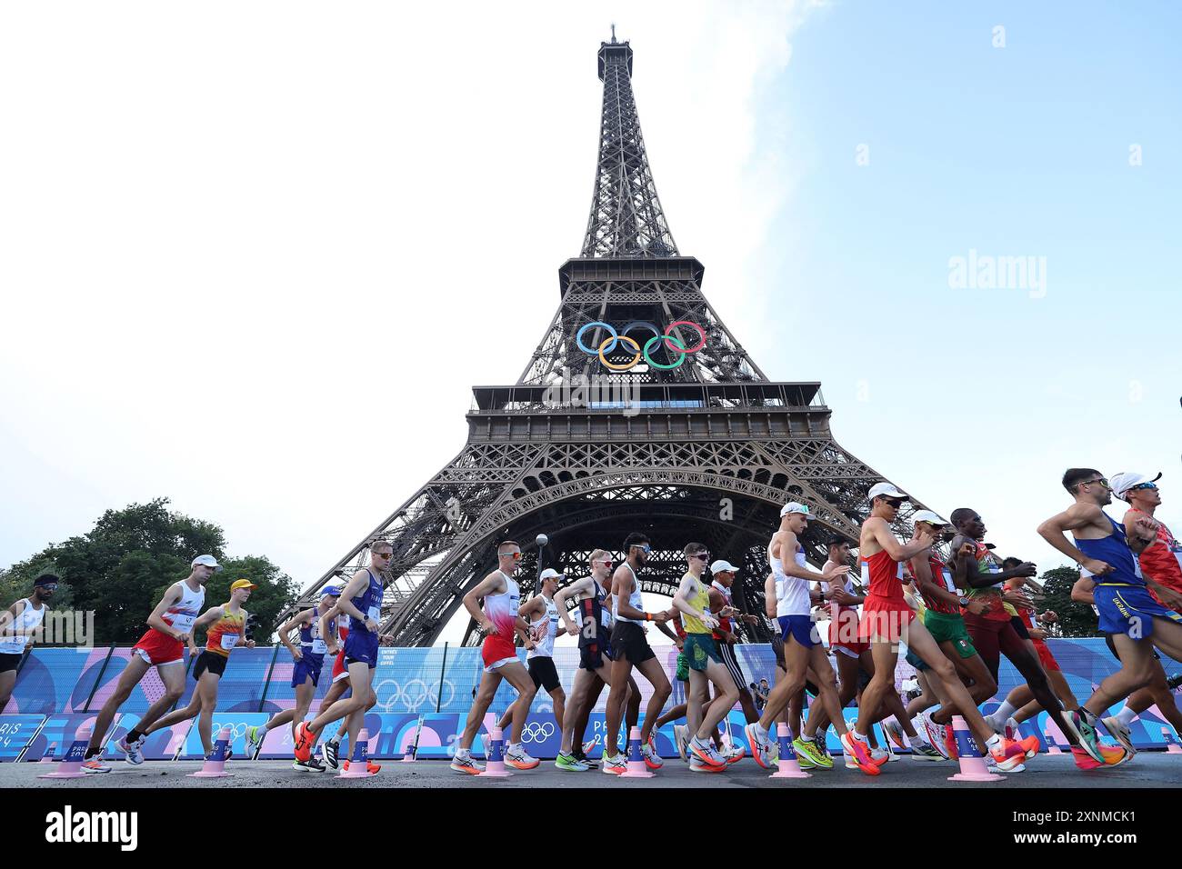 Paris, France. 1st Aug, 2024. Athletes compete during the men's 20km ...