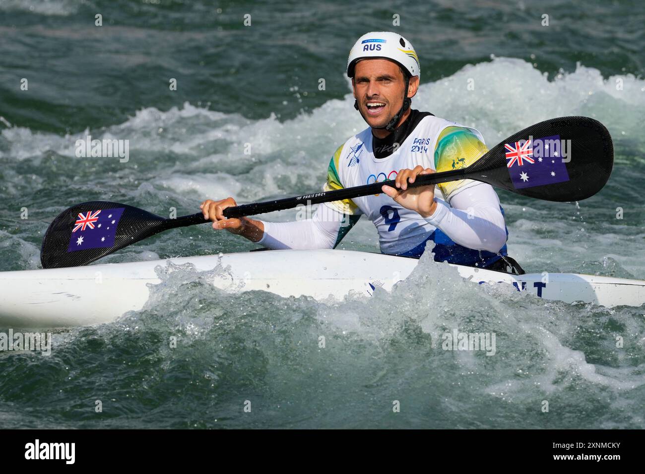 Timothy Anderson of Australia competes in the men's kayak single finals ...