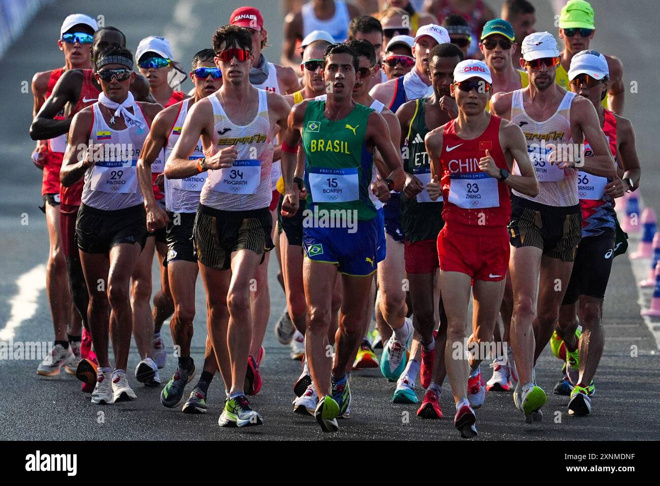 Paris, France. 1st Aug, 2024. Athletes compete during the men's 20km ...
