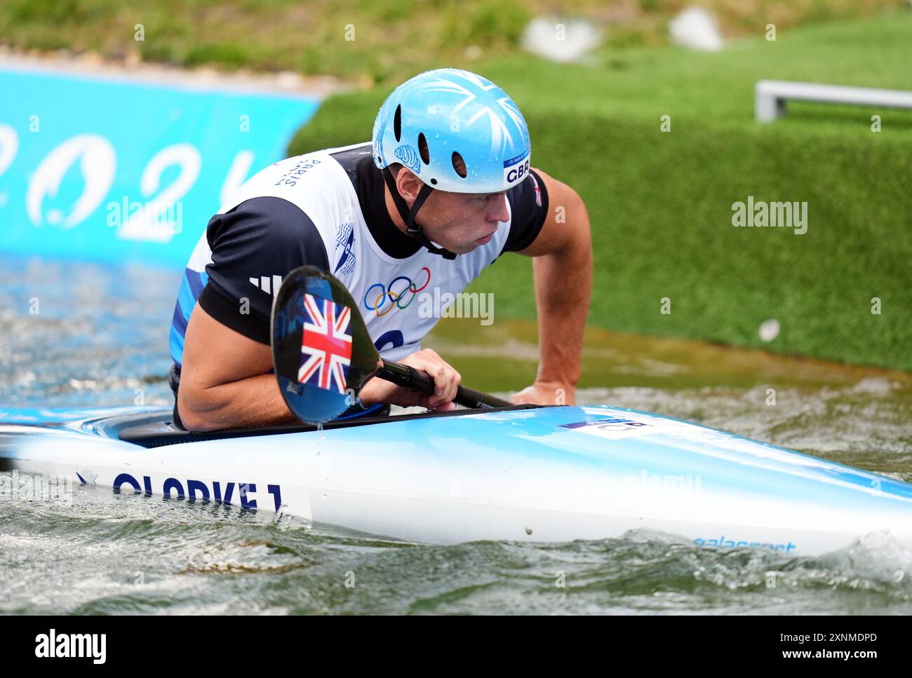 Great Britain's Joseph Clarke (left) following the Men's Kayak Single ...