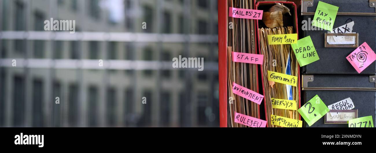 Bureaucracy,business obstruction,chaotic economic policy concept. Stack ...