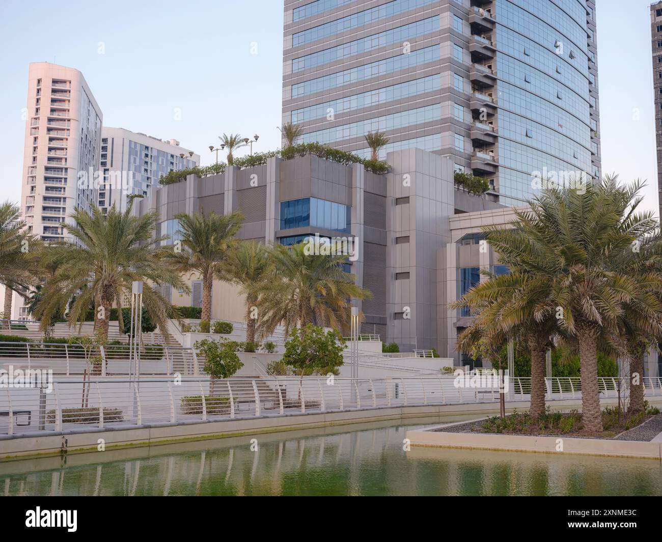 Abu Dhabi, UAE - January 11 2024: Reem Central Park - public areas and ...