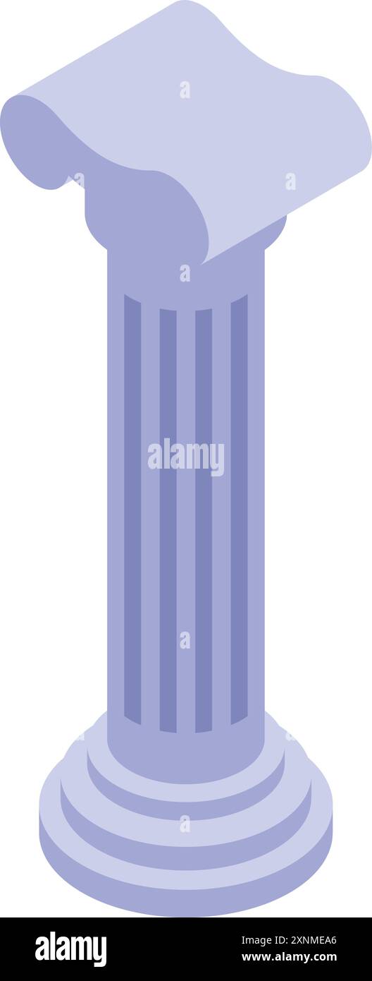 Fluted greek column with a capital, representing classical architecture ...