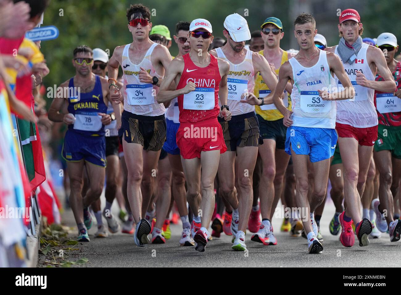 Paris, France. 1st Aug, 2024. Athletes compete during the men's 20km ...