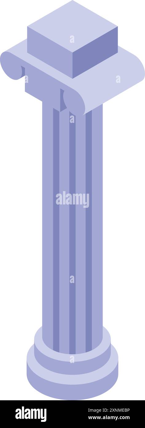 Ancient greek column with isometric design, representing classical ...