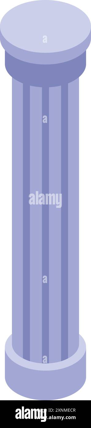 This isometric icon of a fluted column represents ancient greek ...