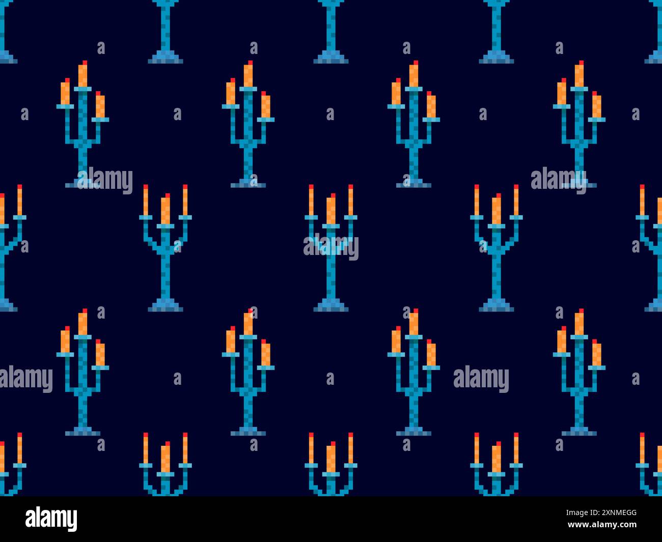 Seamless pattern of pixel candlesticks. Candlestick with candles in 8 ...