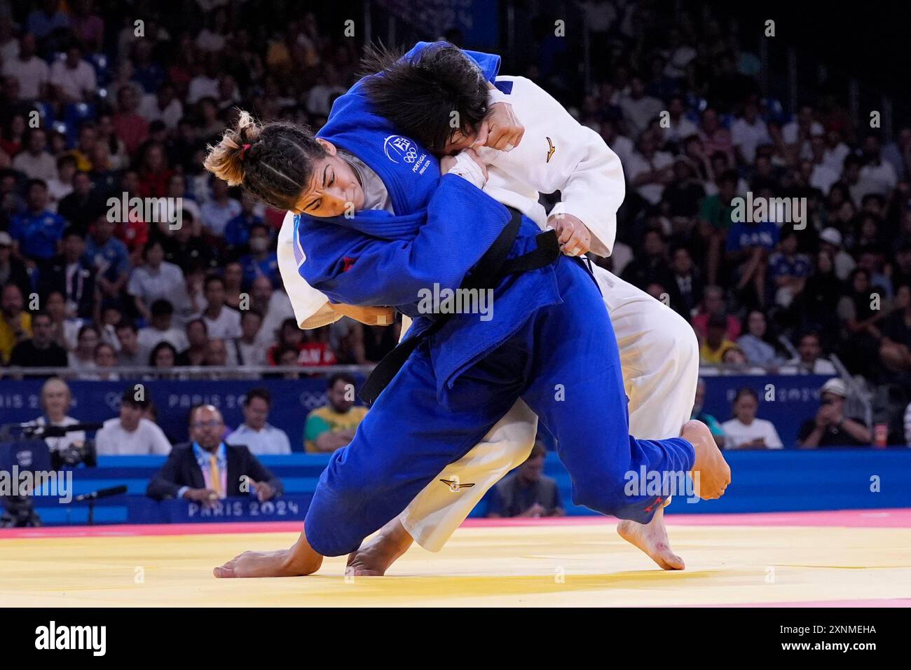Japan's Rika Takayama and Portugal's Patricia Sampaio compete during their women's -78 kg bronze ...