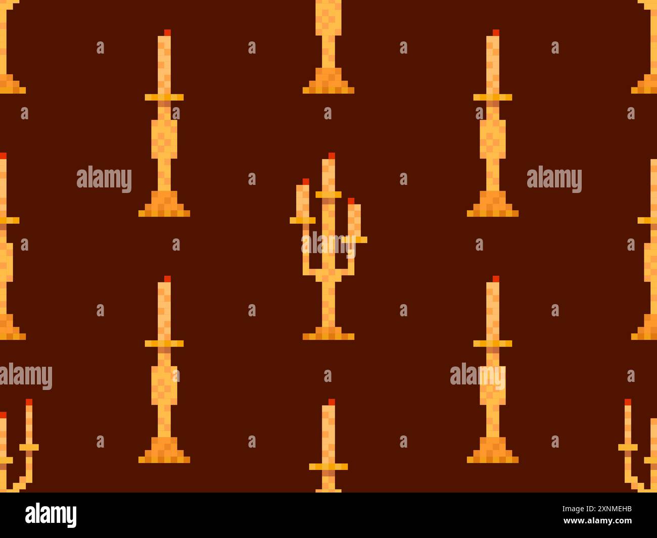 Seamless pattern of pixel candlesticks. Candlestick with candles in 8 ...