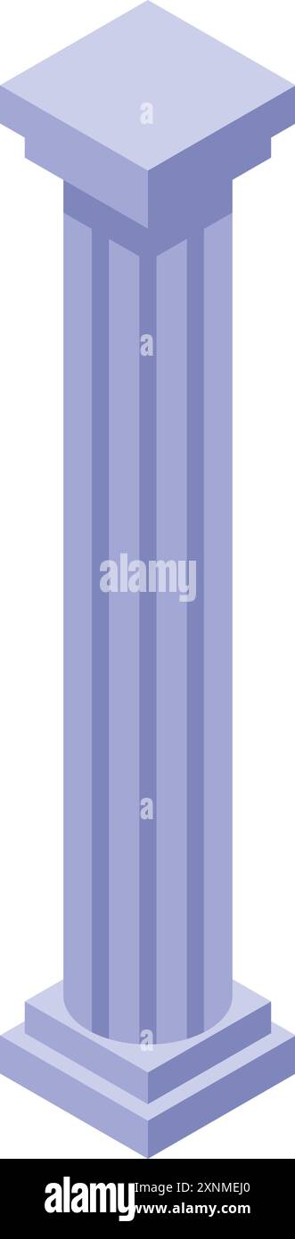 This isometric projection depicts an antique column, emphasizing its ...