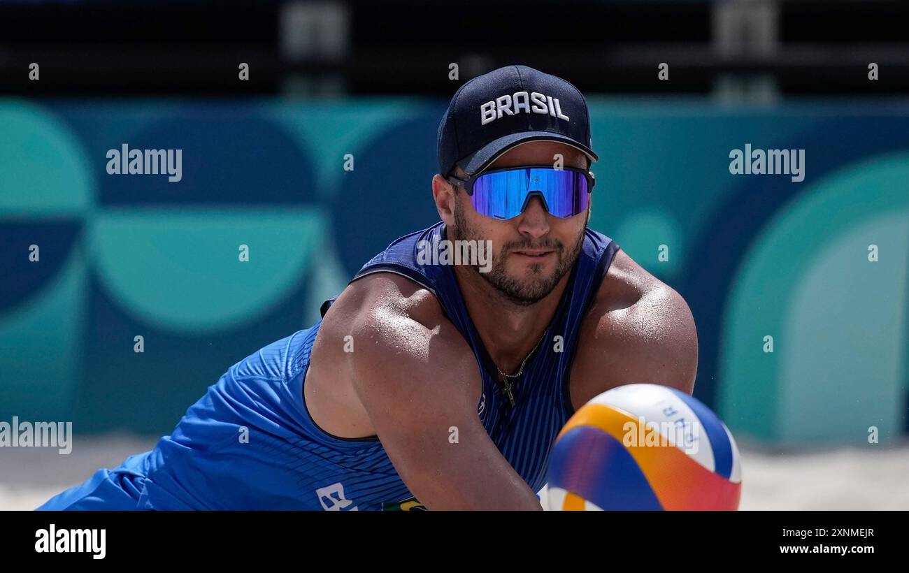 Brazil's George Souto Maior Wanderley hits the ball during the men's ...