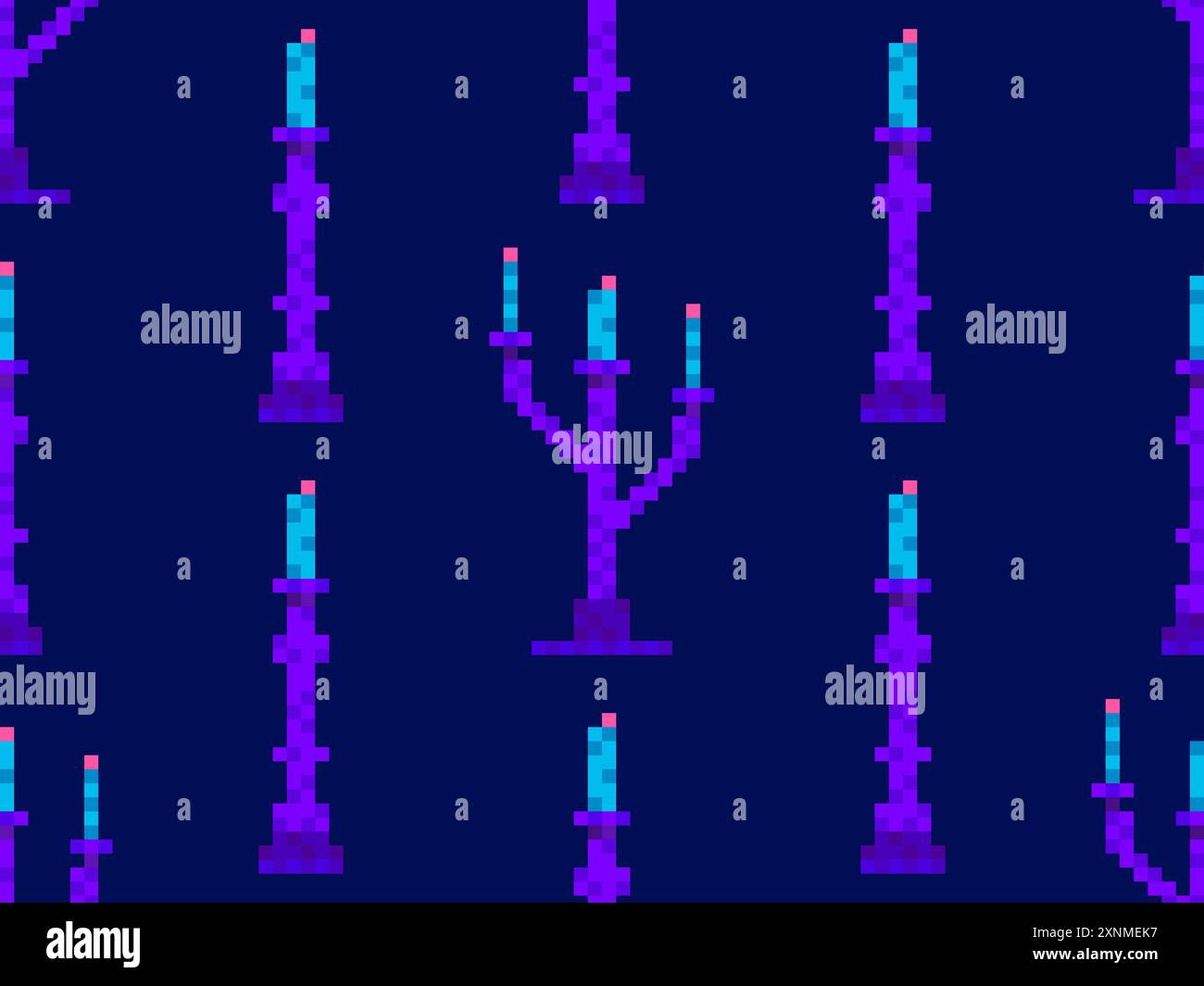 Seamless pattern of pixel candlesticks. Candlestick with candles in 8 ...