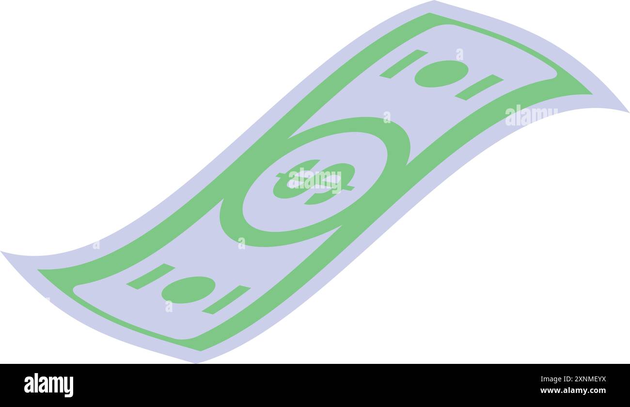 Green dollar bill is waving in the air Stock Vector Image & Art - Alamy
