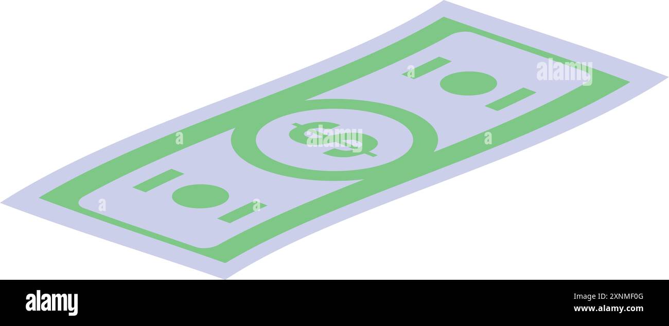 Green banknote with a dollar sign, illustrating the concept of american ...