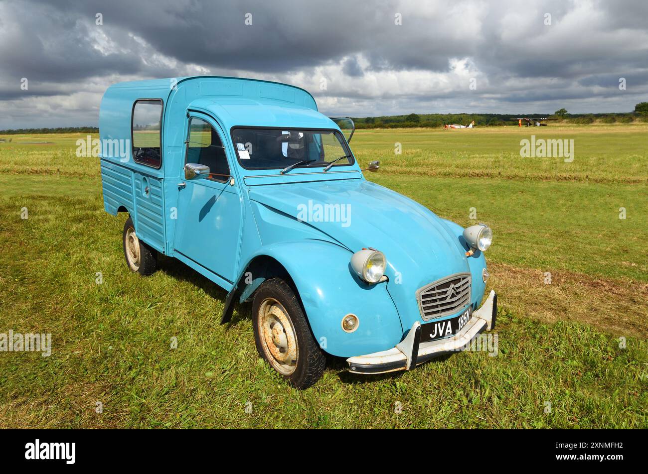 Classic Light Blue Citroen 2cv van parked on grass Stock Photo - Alamy