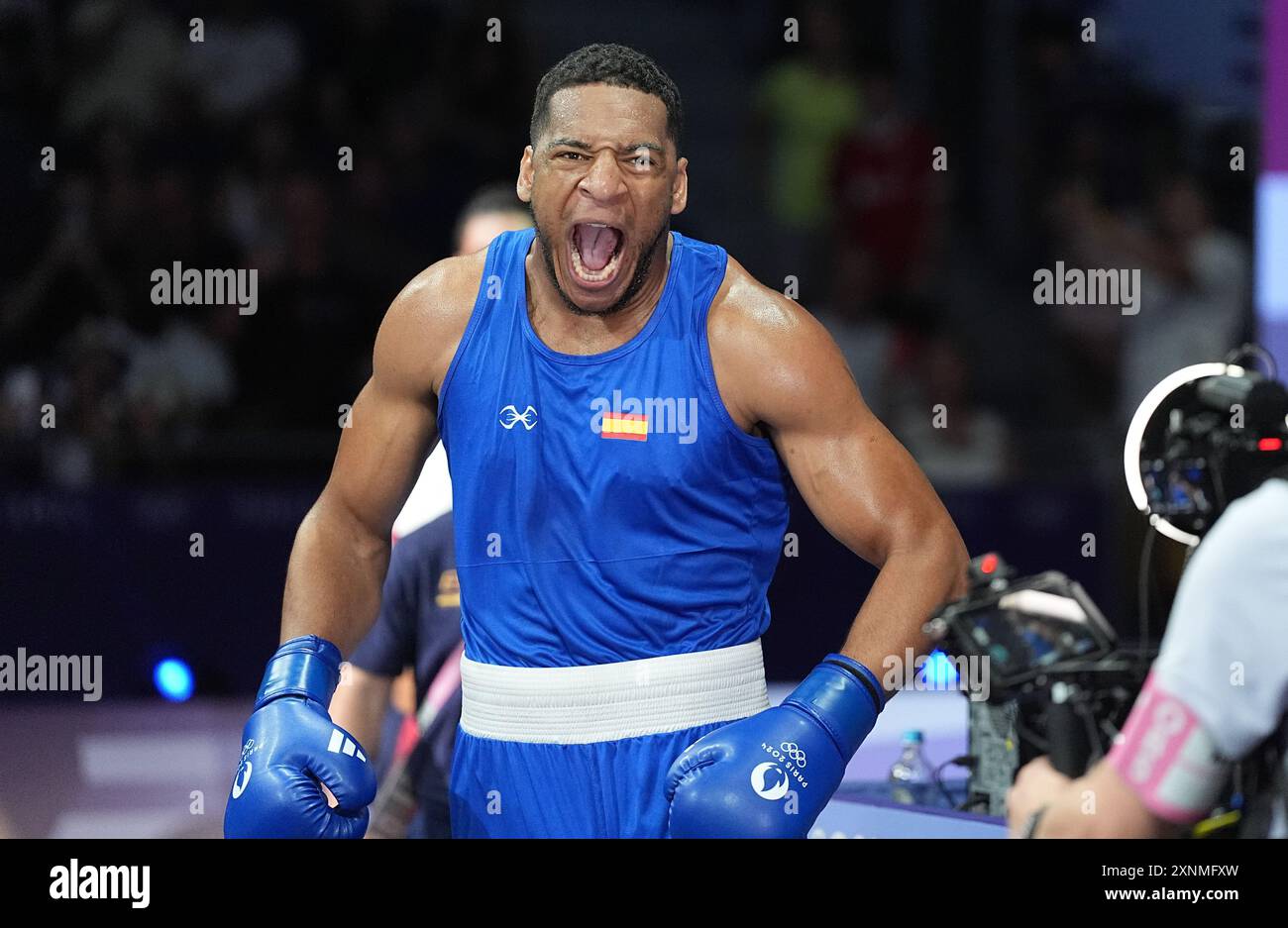 Paris, France. 1st Aug, 2024. Enmanuel Reyes Pla of Spain reacts during ...