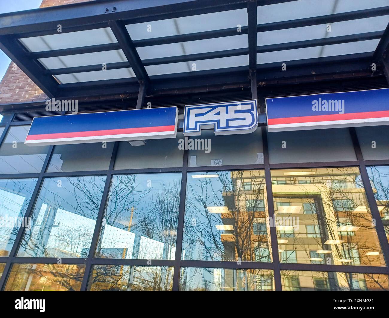 Toronto, ON, Canada – April 5, 2024: View at the F45 fitness studio ...
