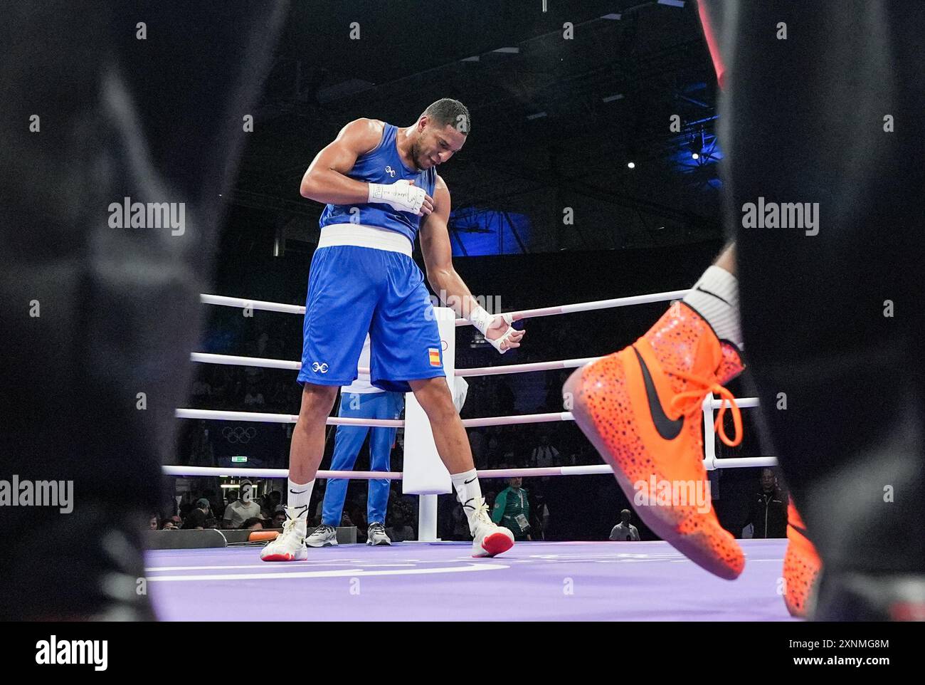Paris, France. 1st Aug, 2024. Enmanuel Reyes Pla of Spain celebrates ...