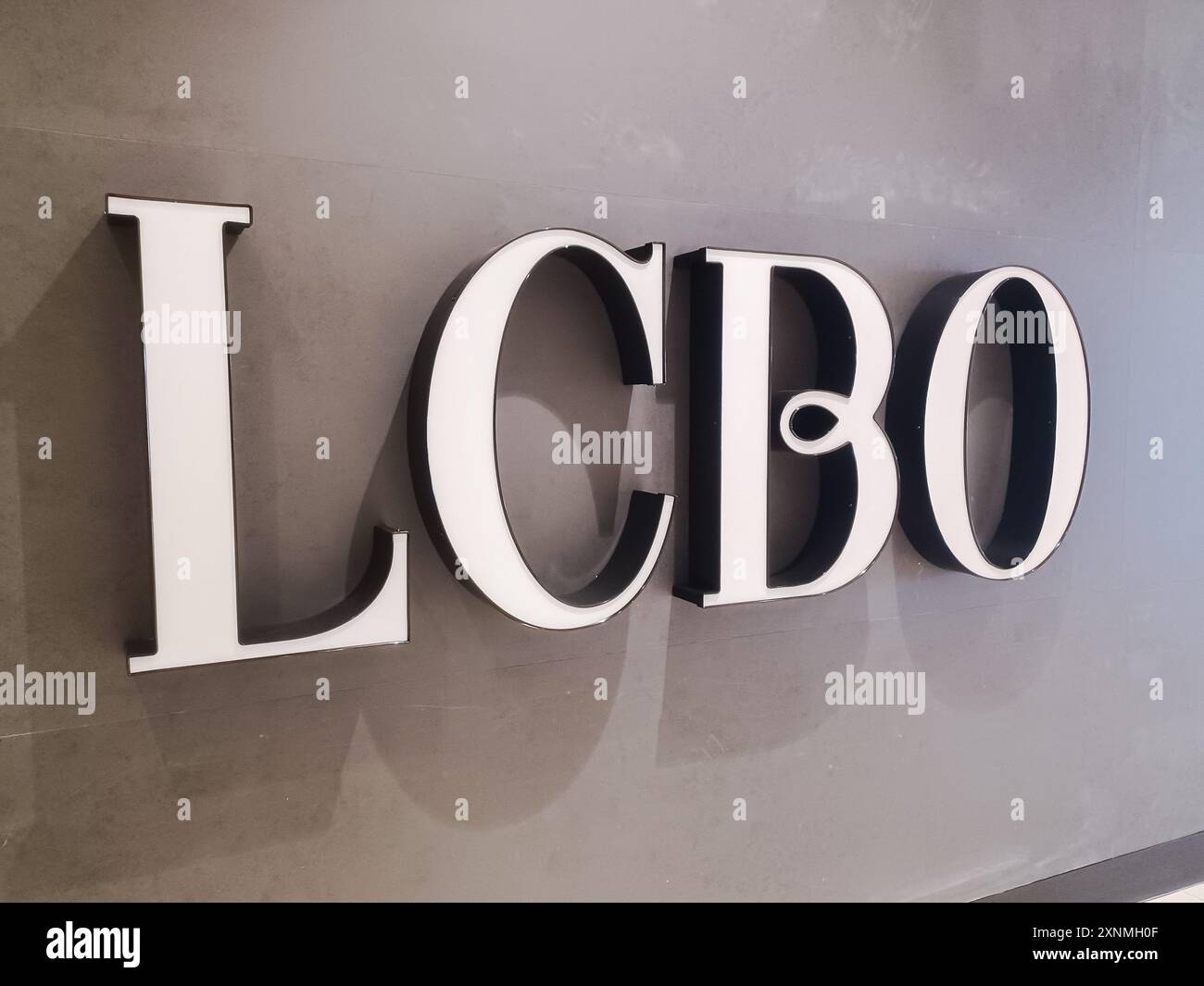 Toronto, ON, Canada - April 29, 2024: View at LCBO sign. The Liquor Control Board of Ontario is ...