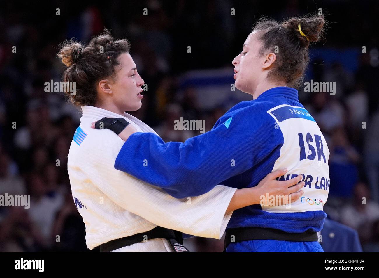 Italy's Alice Bellandi celebrates after defeating Israel's Inbar Lanir ...
